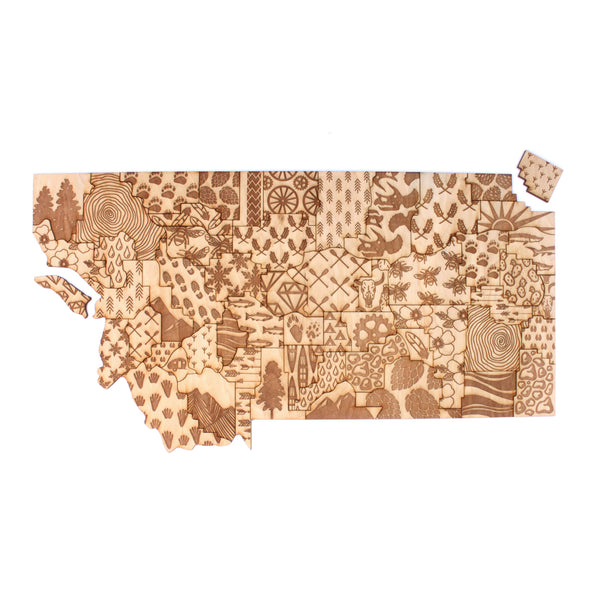 MONTANA COUNTY PUZZLE - handMADE Montana